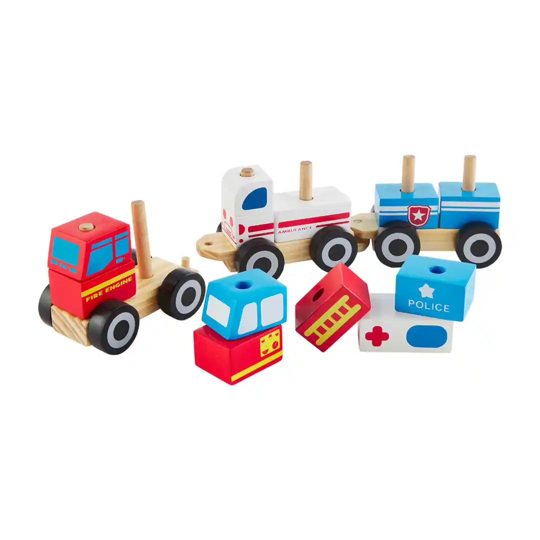 EMERGENCY VEHICLE BLOCK TRAIN – Copper Lane Gifts & Interiors